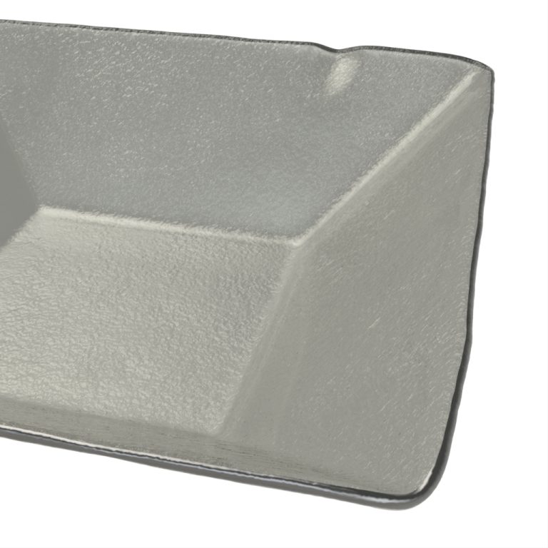 Large Display Bowl in Gray Textured Glass - Buffet Serveware